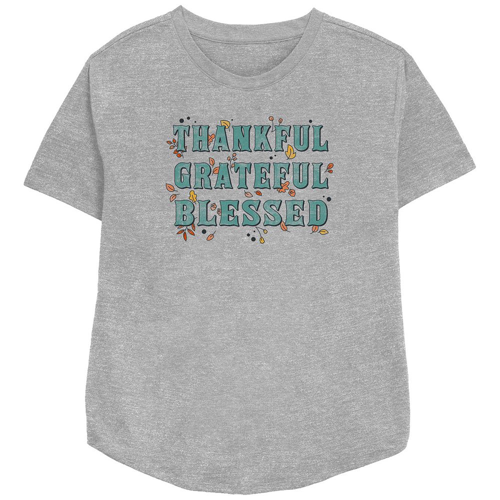 Women's Thankful Grateful Blessed Relaxed Fit Graphic Tee