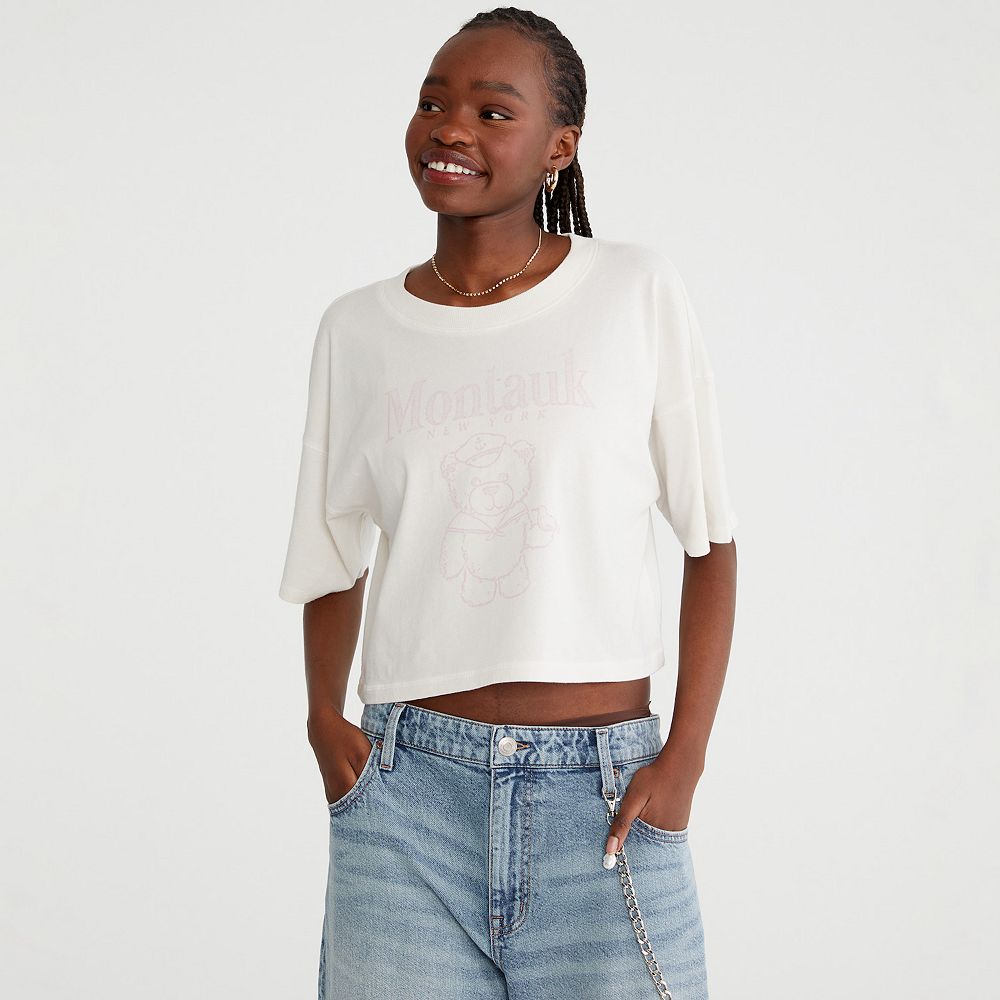 Juniors’ Aeropostale Crop Boyfriend Tee