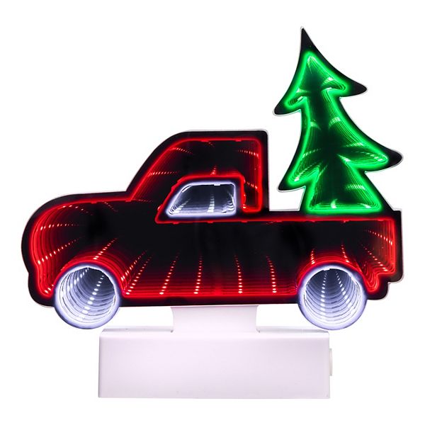 Northlight LED 3D Christmas Truck Infinity Mirror