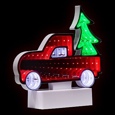 Northlight LED 3D Christmas Truck Infinity Mirror