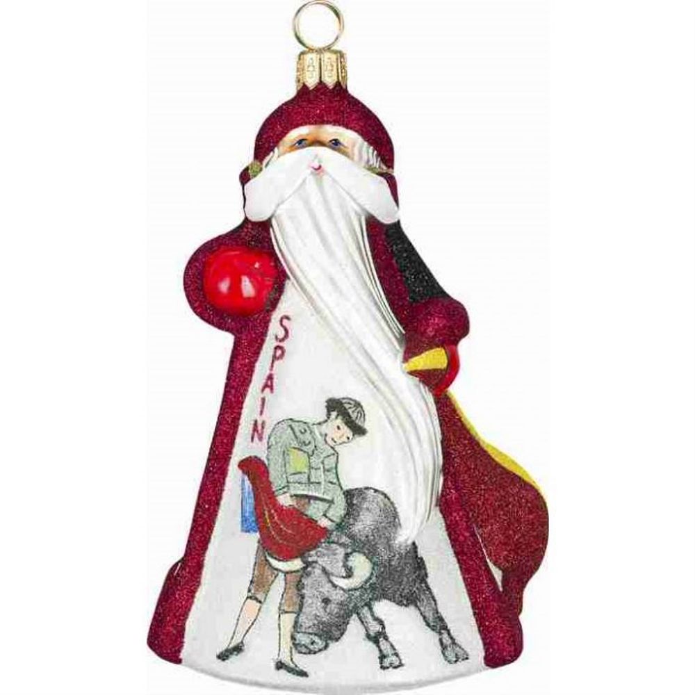 Joy To The World Spanish Santa With Bull Fighter Polish Glass ...