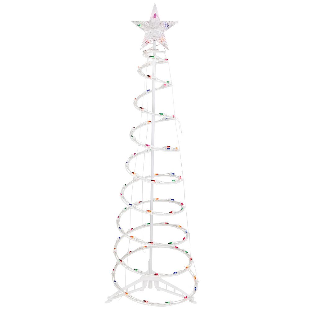 Northlight 4-ft. Pre-Lit Spiral Artificial Christmas Tree & Star Tree ...