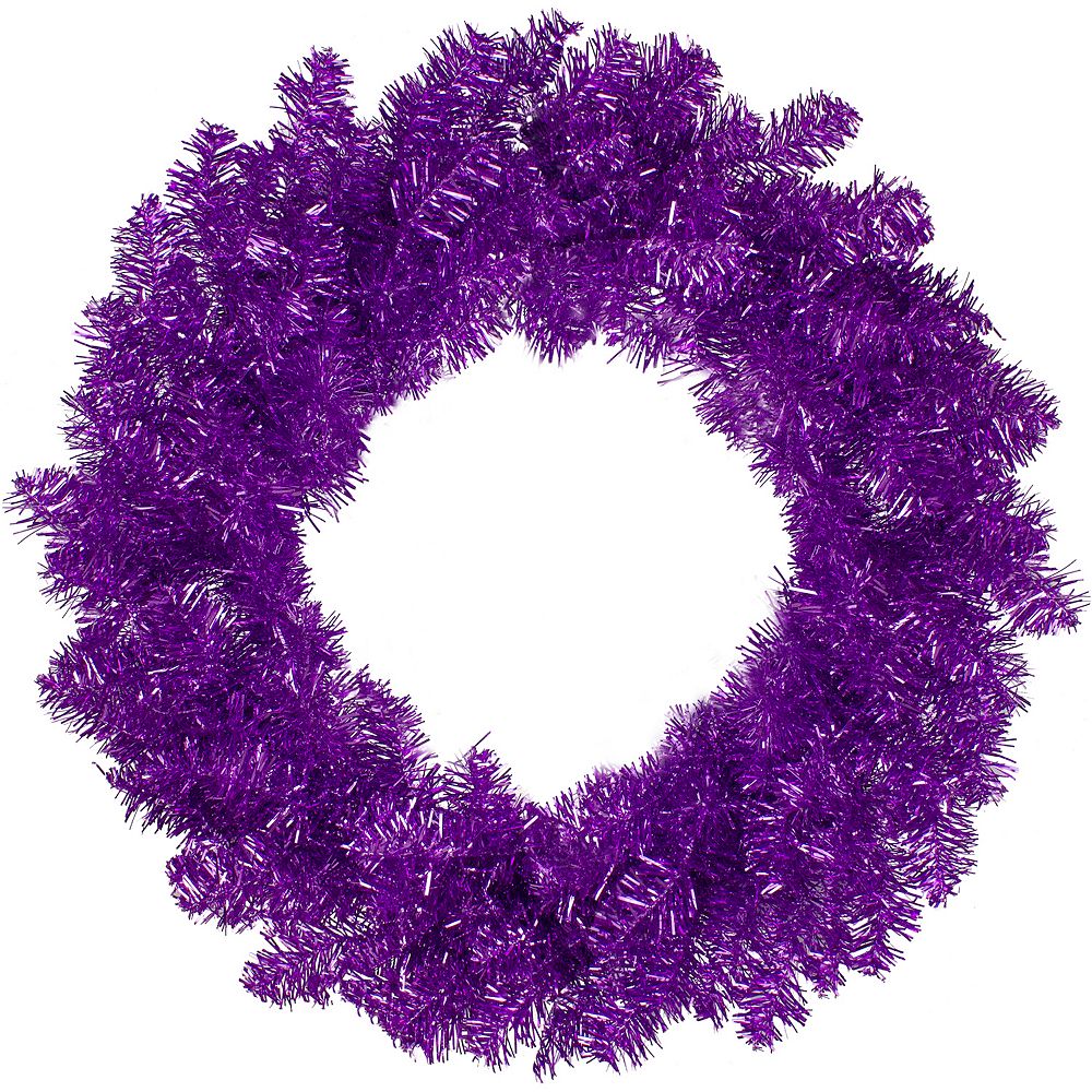 Northlight 24" Metallic Purple Artificial Double Tinsel Christmas Wreath