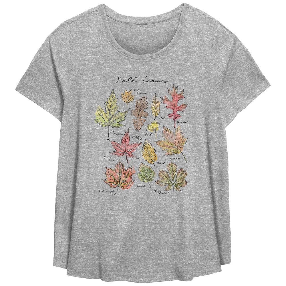 Plus Size Fall Leaves Flowy Graphic Tee