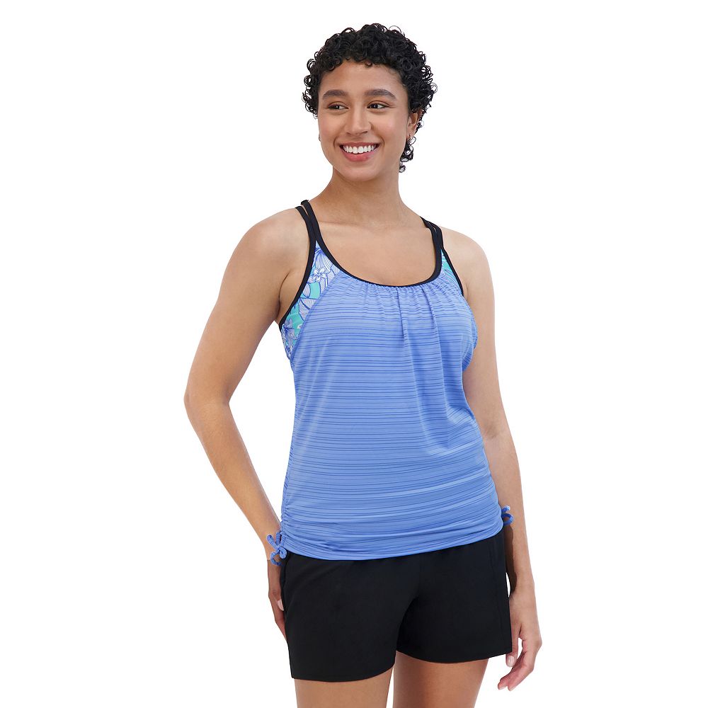 Plus Size ZeroXposur Botany Ruched 2-in-1 Swim Top