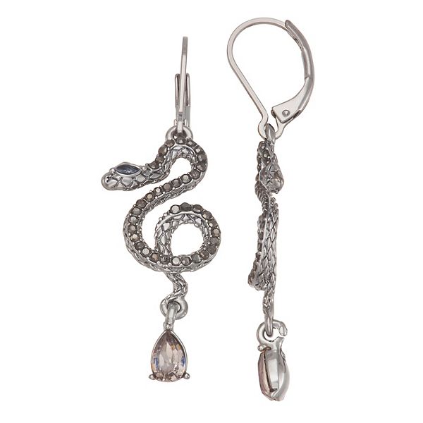 Simply Vera Vera Wang Jet Snake Drop Earrings