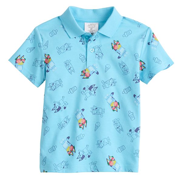 Baby & Toddler Boy Bluey Allover Short Sleeve Polo Top