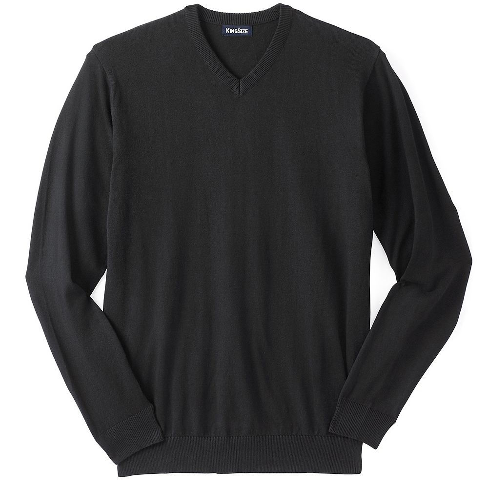 Kingsize Men's Big & Tall Lightweight V-neck Sweater