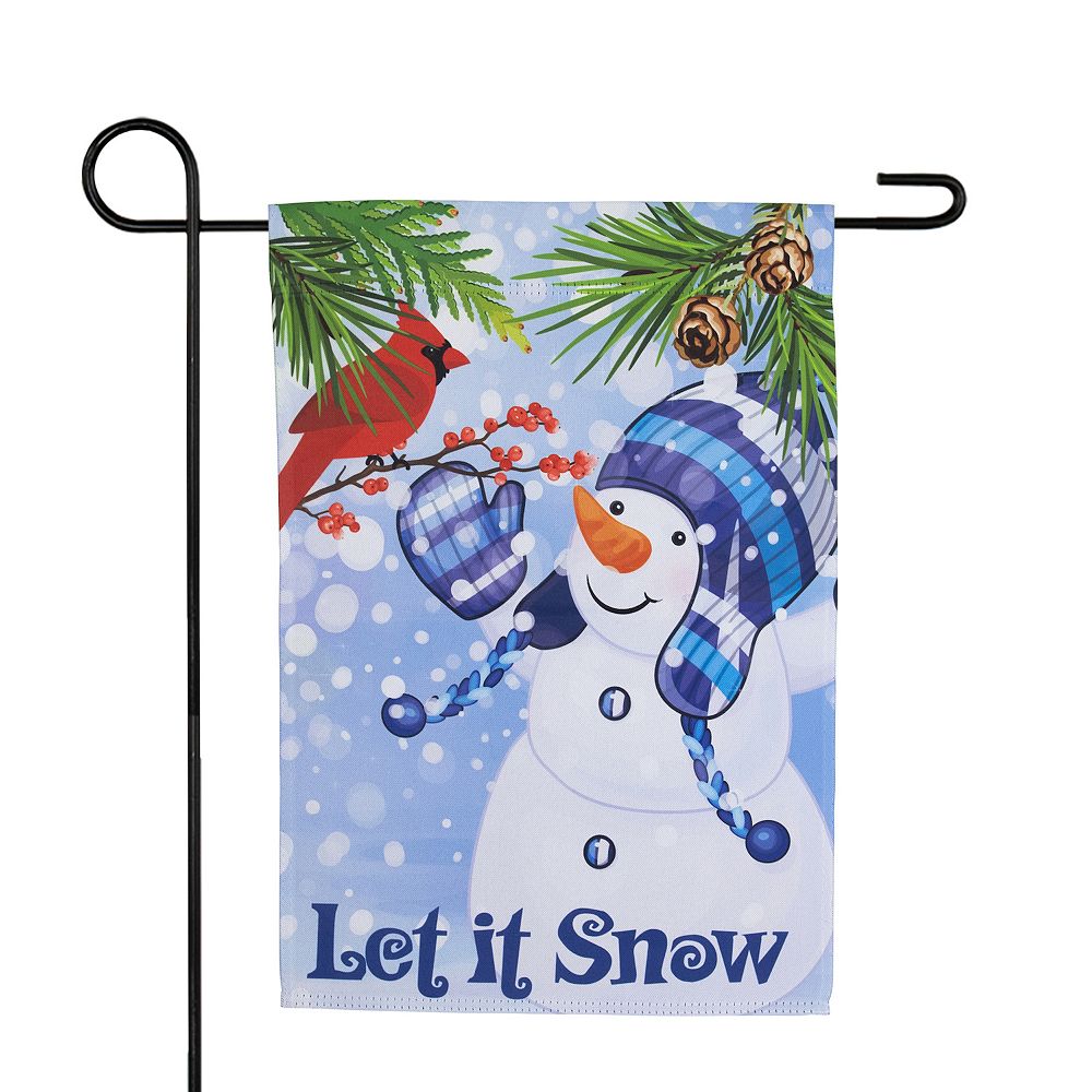 Northlight "Let It Snow" Snowman & Cardinal Outdoor Garden Flag
