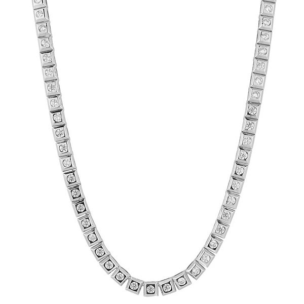 Winx 18k Gold Plated Cubic Zirconia Square Tennis Necklace