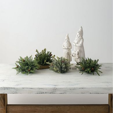 Haven Living 8" Artificial White Spruce Half Orb