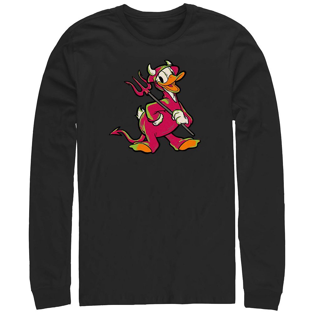 Disney's Hundred Donald Duck Devil Costume Long Sleeve Men's Graphic Tee