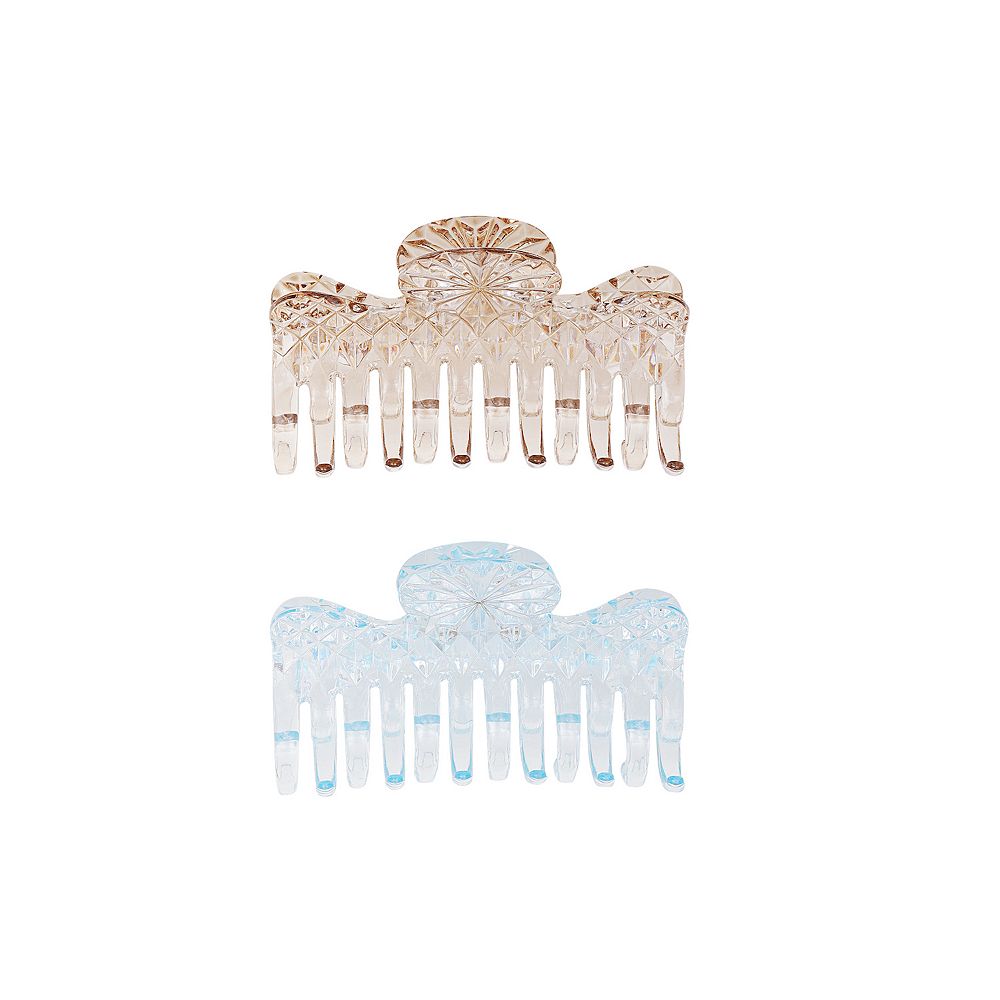 Berry Jewelry Faceted Transparent Claw Clip Duo