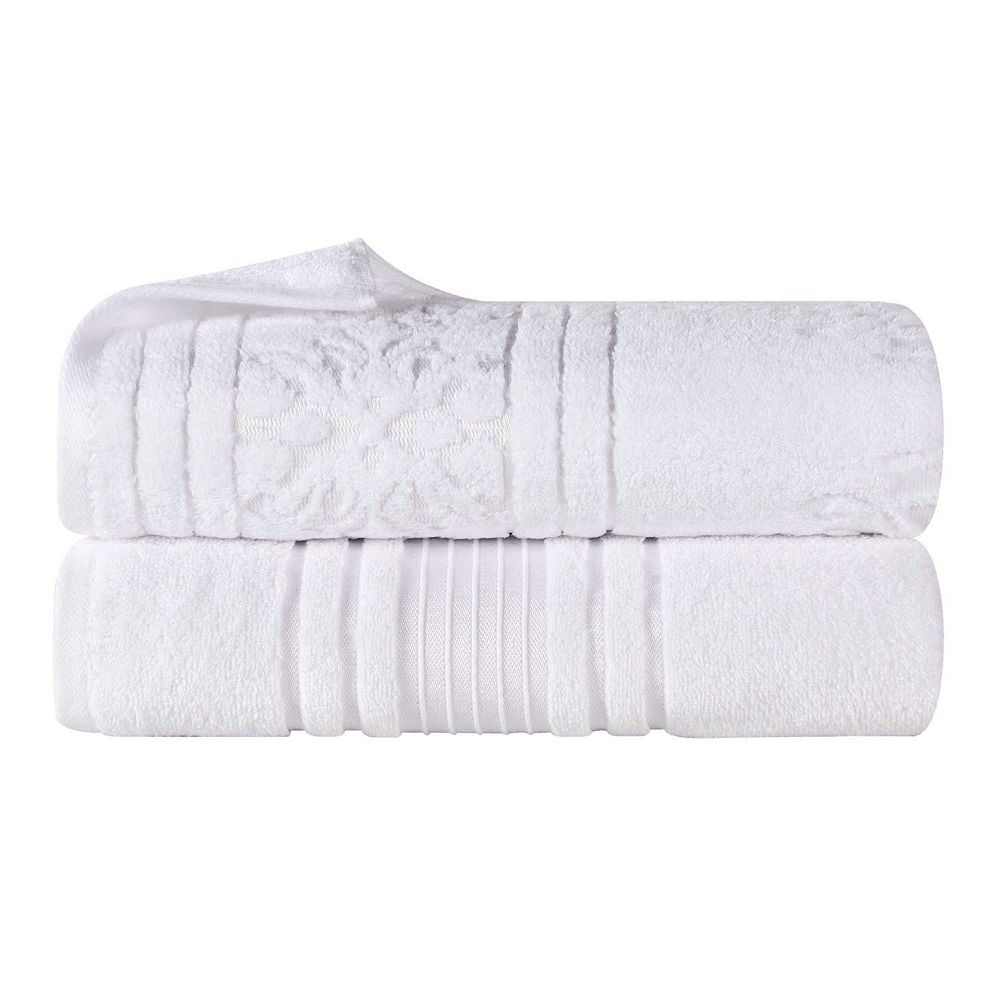 SUPERIOR Sadie Zero Twist Cotton Elegant Floral Solid and Jacquard Bath ...