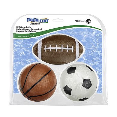 Poolmaster Waterproof Sport Multi-Color Game Balls for Kids, Football, Soccer Ball, and ...