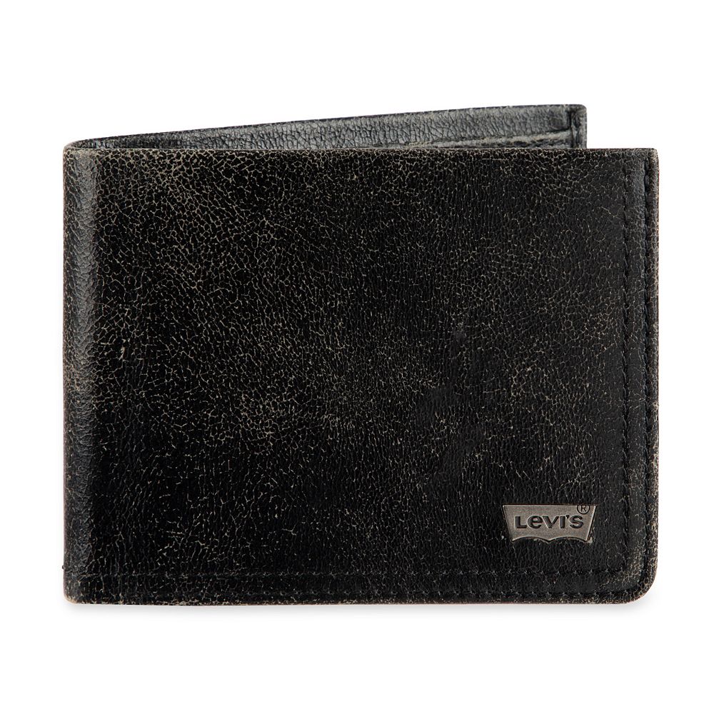 Men's Levi's® RFID-Blocking Rugged Leather Passcase Bifold Wallet