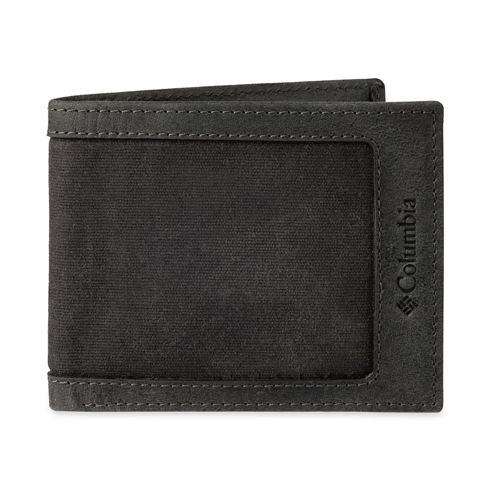 Columbia Men's Waxy Canvas & Leather RFID Slimfold Wallet