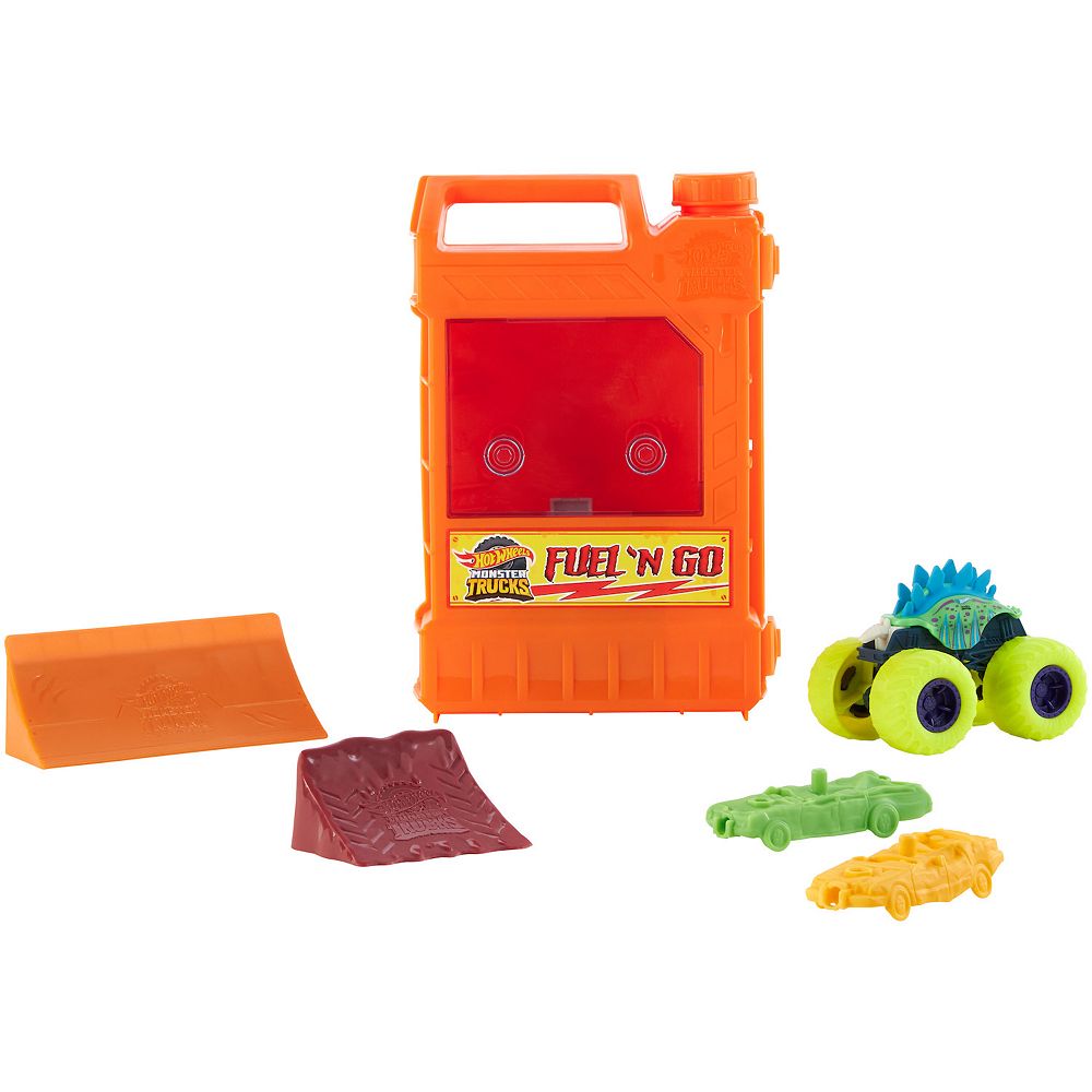 Hot Wheels Monster Trucks Fuel N’ Go Playset - Motosaurus Toy Truck & 2 ...