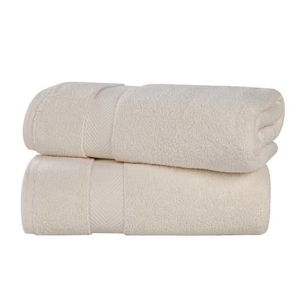 SUPERIOR 2 Pc Zero Twist Cotton Solid Super Soft Absorbent Bath Sheet Set