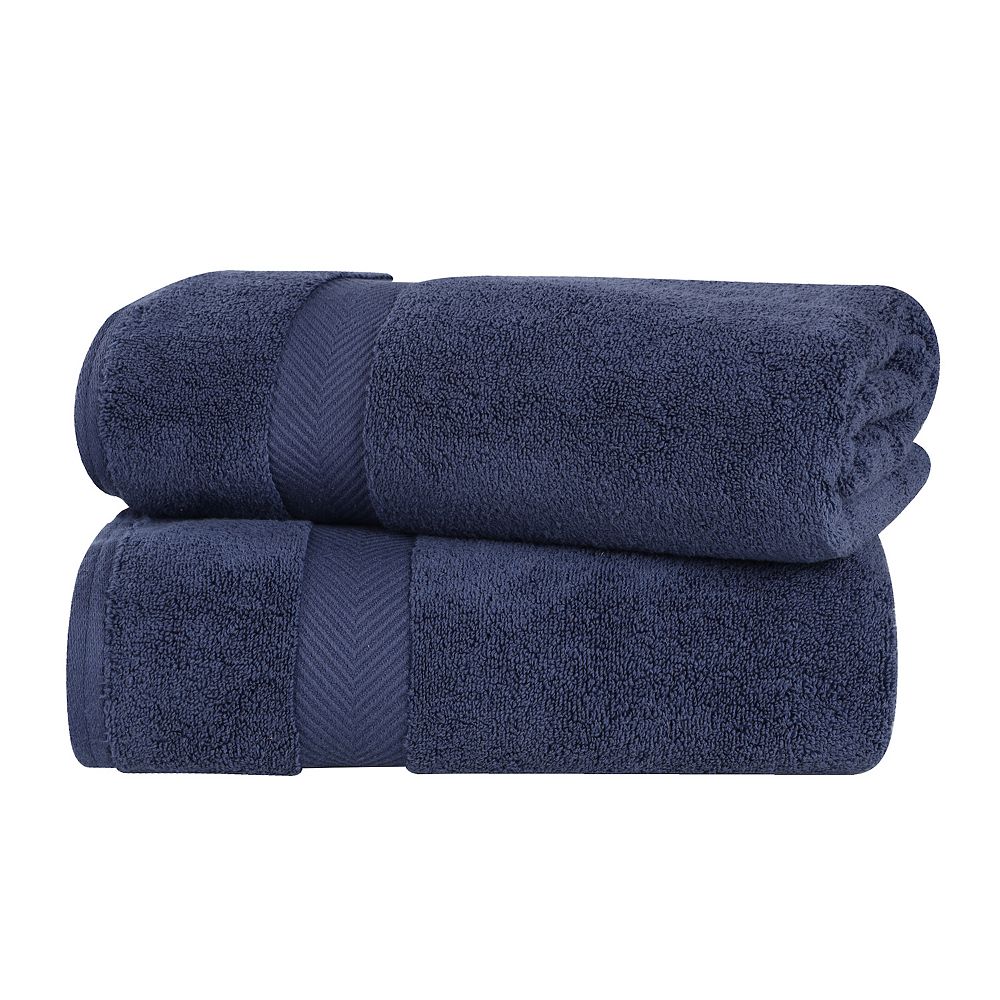 SUPERIOR 2 Pc Zero Twist Cotton Solid Super Soft Absorbent Bath Sheet Set