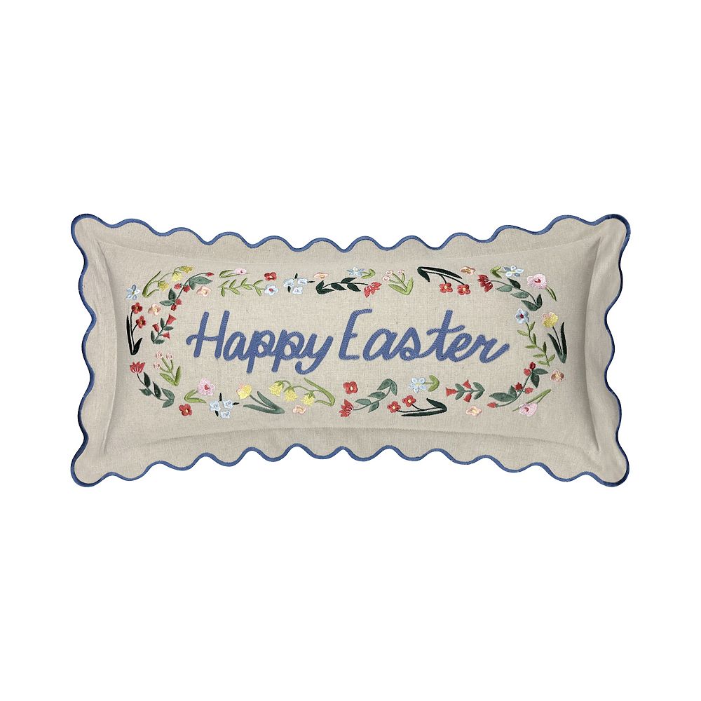 Celebrate Together™ Happy Easter Embroidered Scallop Pillow