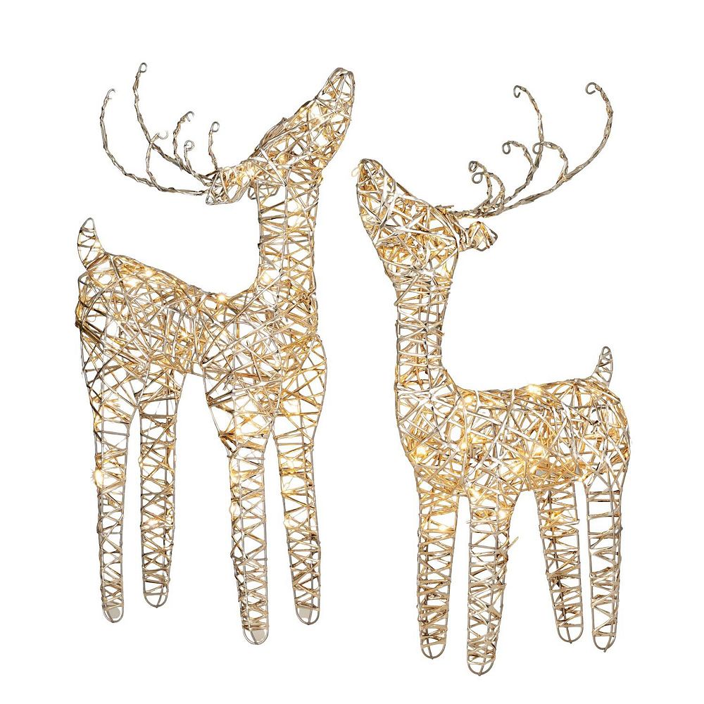 Haven Living 2-Piece Outdoor Lighted Reindeer Set