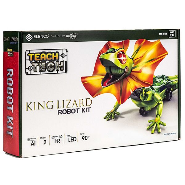 Elenco Teach Tech King Lizard Interactive Lizard Robot Kit STEM ...