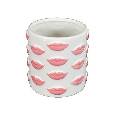 "Pink Lips" Ceramic Flower Pot
