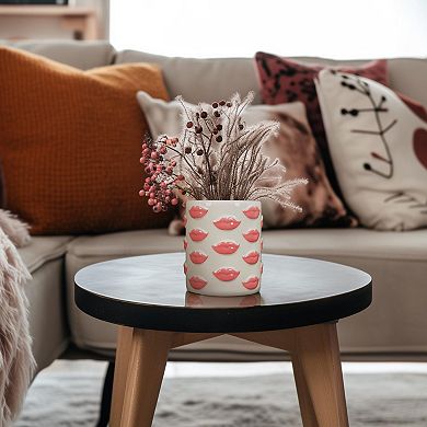 "Pink Lips" Ceramic Flower Pot