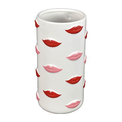 "Pink and Red Lips" Ceramic Vase