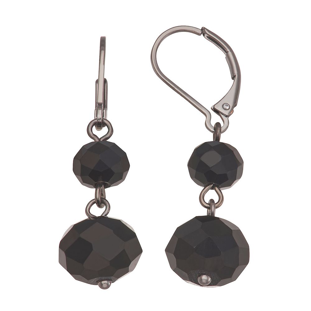 Simply Vera Vera Wang Jet Black Beaded Double Drop Earrings