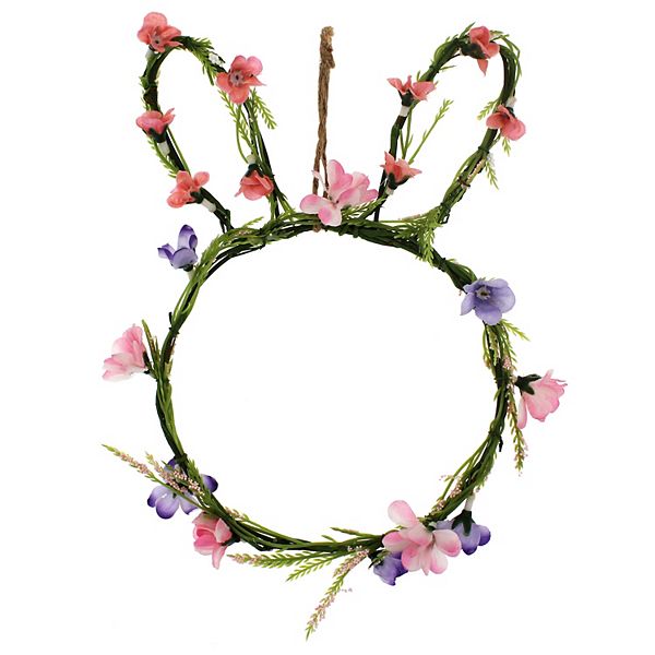 Celebrate Together Easter Floral Wrapped Wire Bunny Wreath