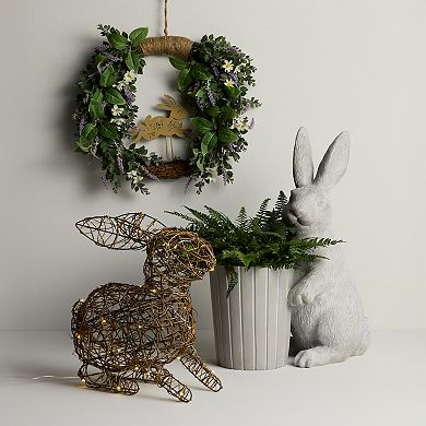 Celebrate Together Easter Gold Metal Bunny Greenery Wreath