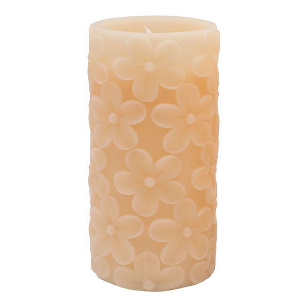 Celebrate Together™ Easter Small Embossed Floral Pink LED Pillar Candle