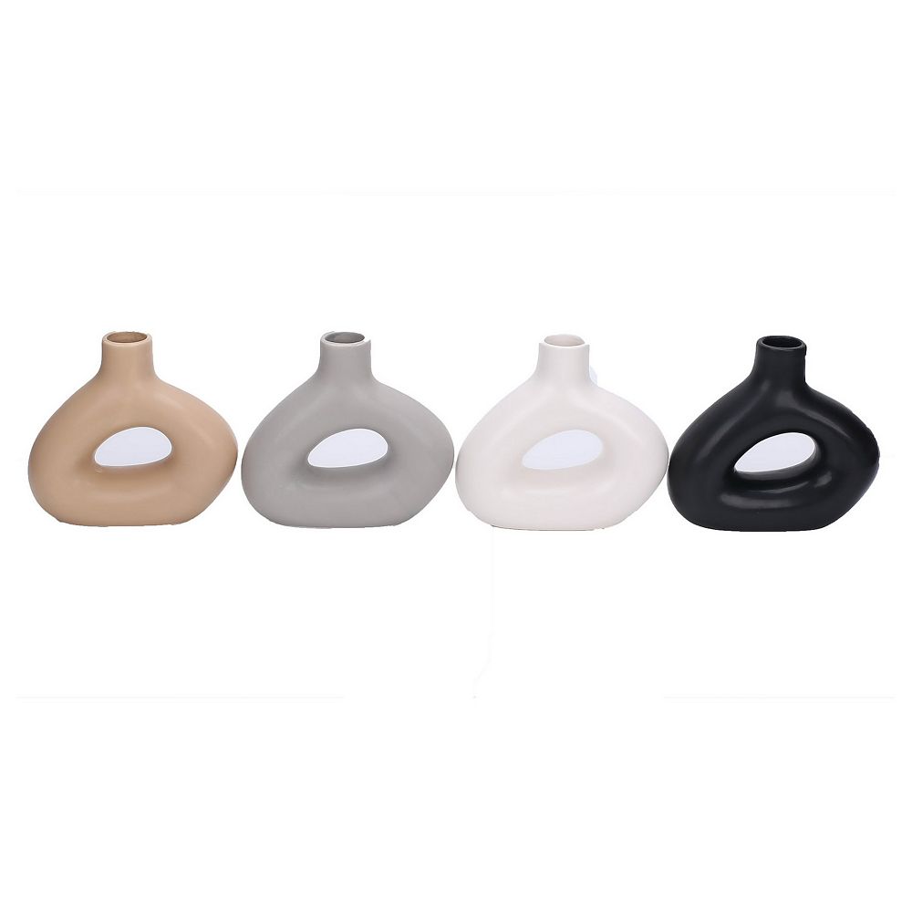 Ceramic O Vase Table Decor 4-Piece Set