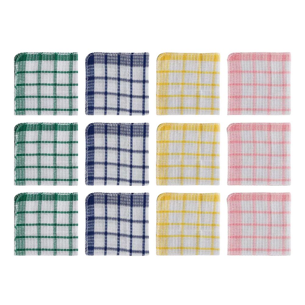 Kitchen Towels Dish Cotton Cloths Rags 12 Pcs