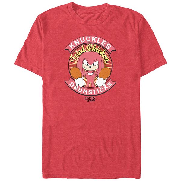 Men's Sonic The Hedgehog Knuckles Fried Chicken Graphic Tee
