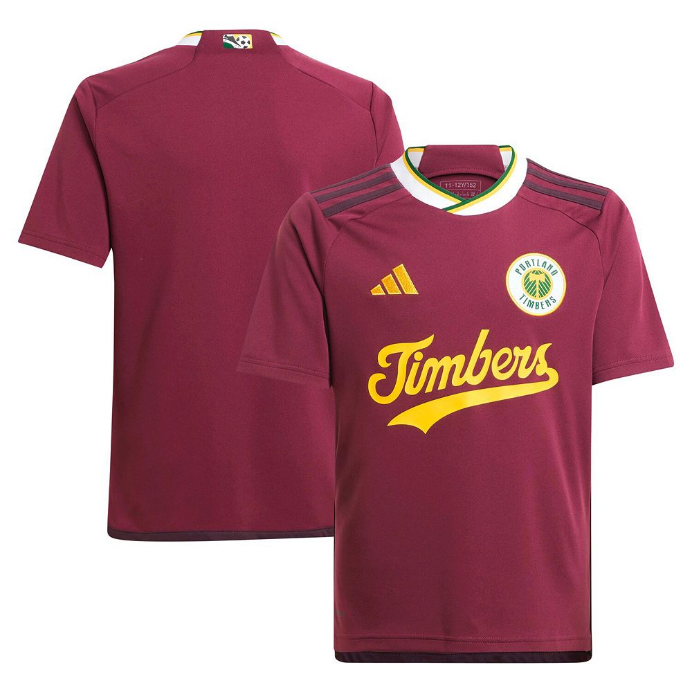 Youth adidas Red Portland Timbers 2024 Archive Replica Jersey