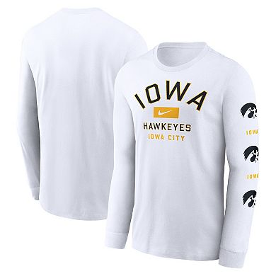 Men's Nike White Iowa Hawkeyes Primetime Classic Location Long Sleeve T ...
