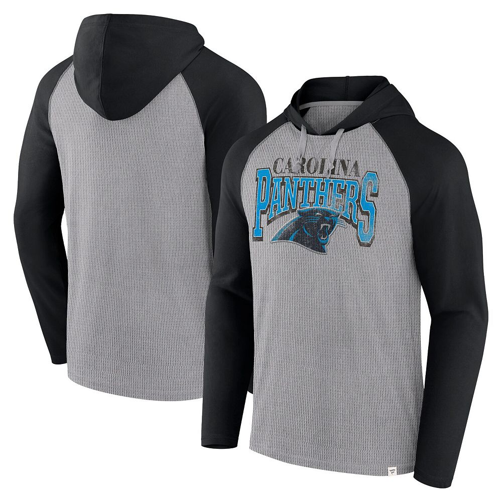 Men's Fanatics Gray/Black Carolina Panthers Under Center Long Sleeve ...