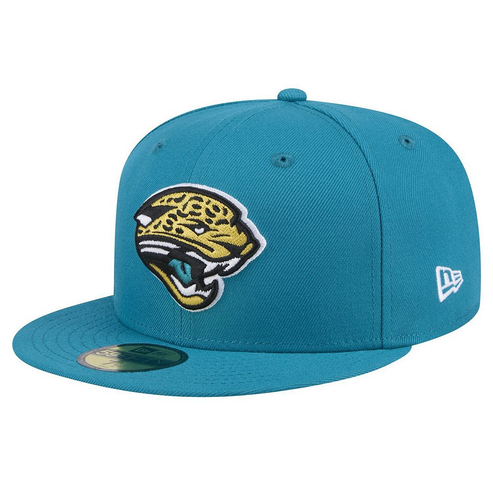 Men's New Era Teal Jacksonville Jaguars Throwback Logo Omaha 59FIFTY ...