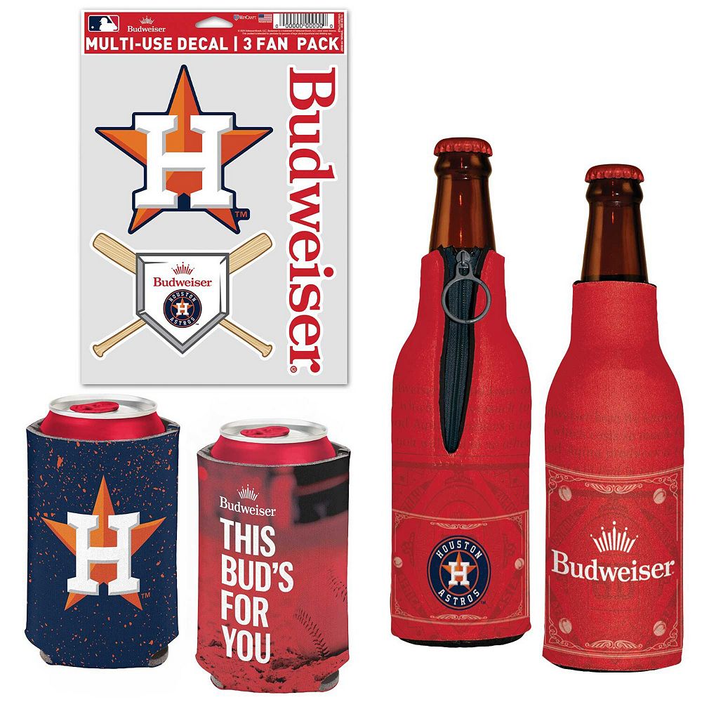WinCraft Houston Astros MLB x Budweiser Can Cooler, Bottle Cooler ...