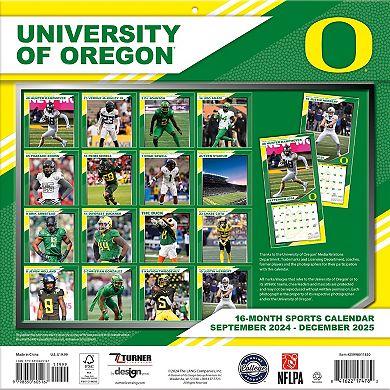 Oregon Ducks 2024-2025 12” x 12” Team Wall Calendar