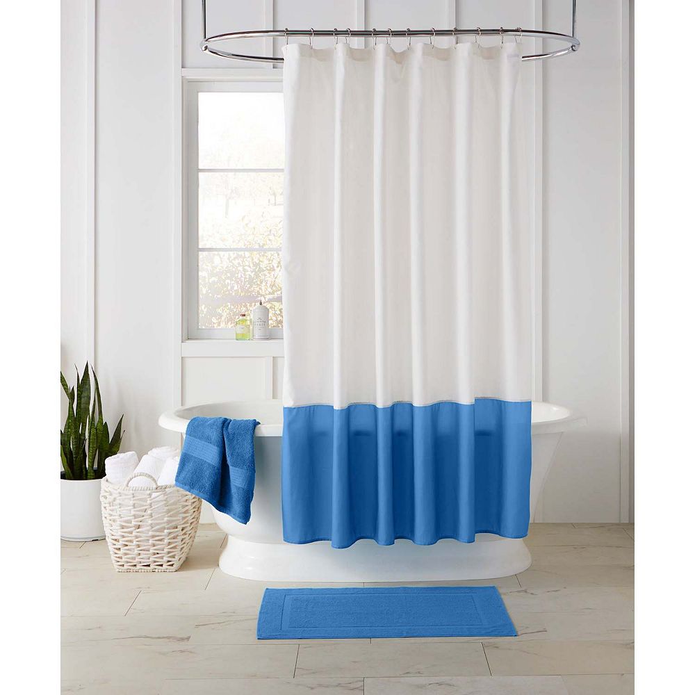BrylaneHome BH Studio Colorblock Shower Curtain 14 Pc Set