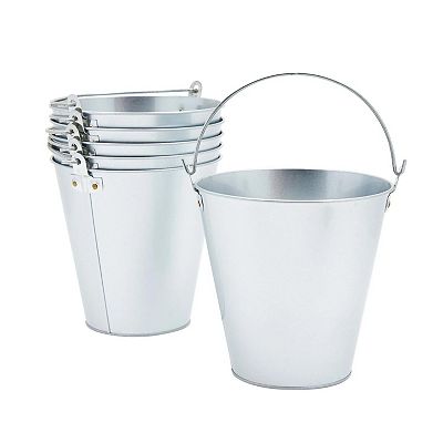 Tall Galvanized Buckets Tall Galvanized Metal Bucket With Wooden