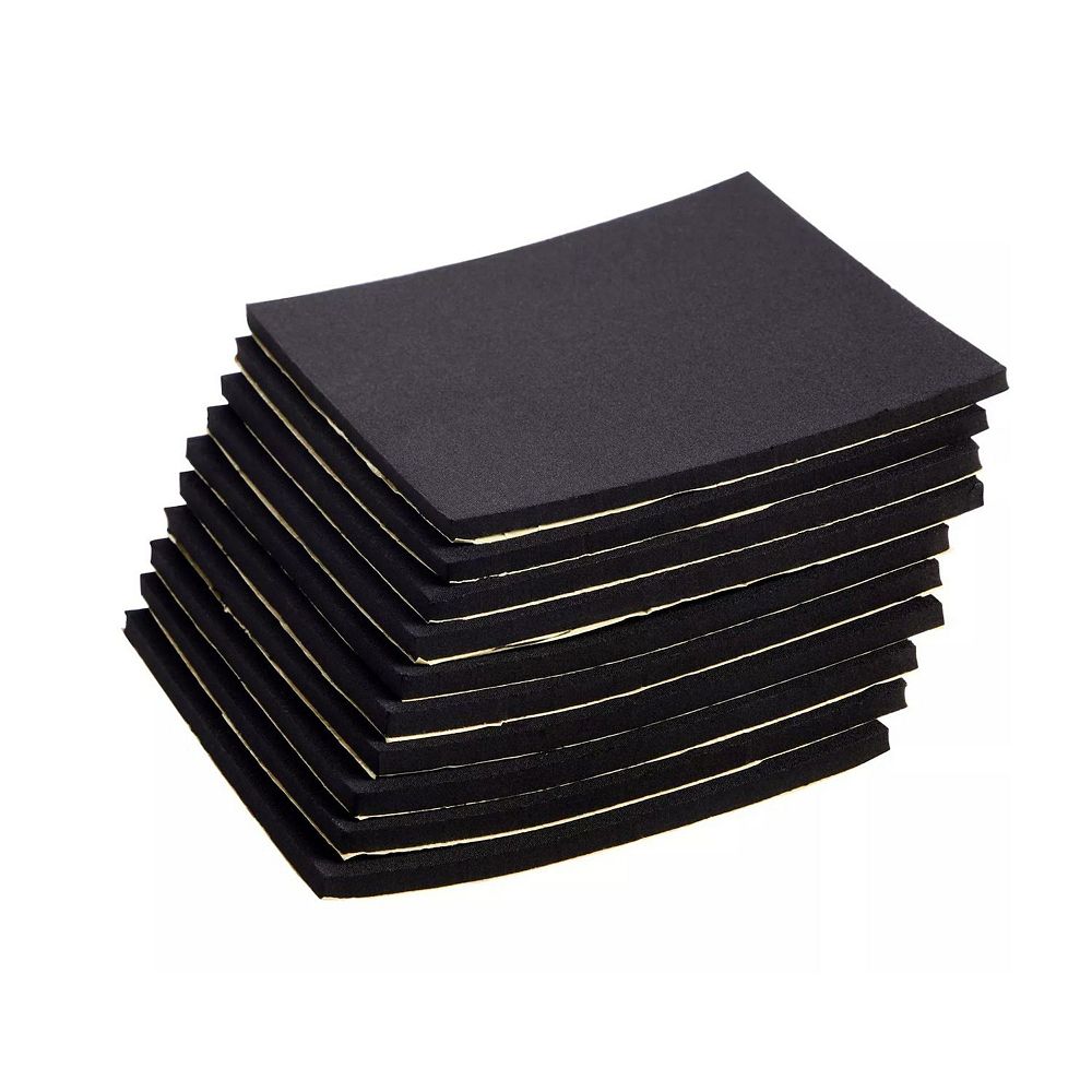1/4" Adhesive Foam Padding Neoprene Rubber Sheets 6"x6" 10 Pack