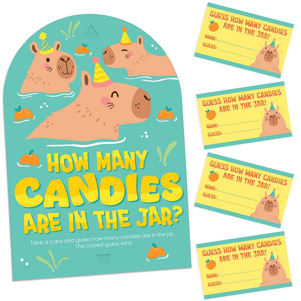 Big Dot Of Happiness Capy Birthday - How Many Candies Capybara Party ...