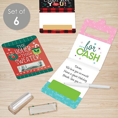 Big Dot Of Happiness Merry Christmas Cards - Diy Assorted Funny Money ...