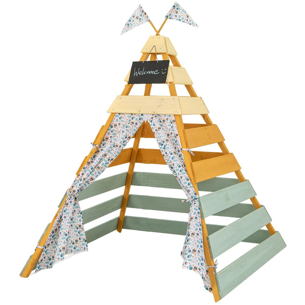 Triangle Hideaway Playhouse With Removable Chalkboard For Indoor And ...