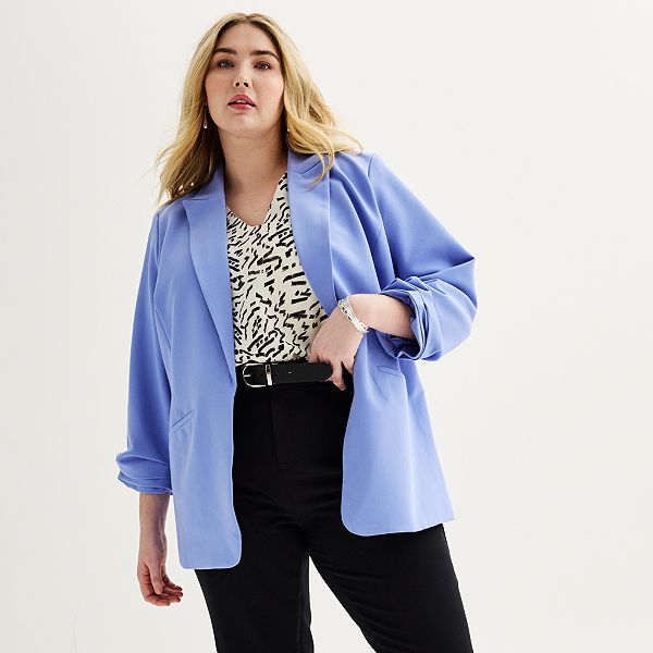Plus Size Nine West Knit Closureless Blazer